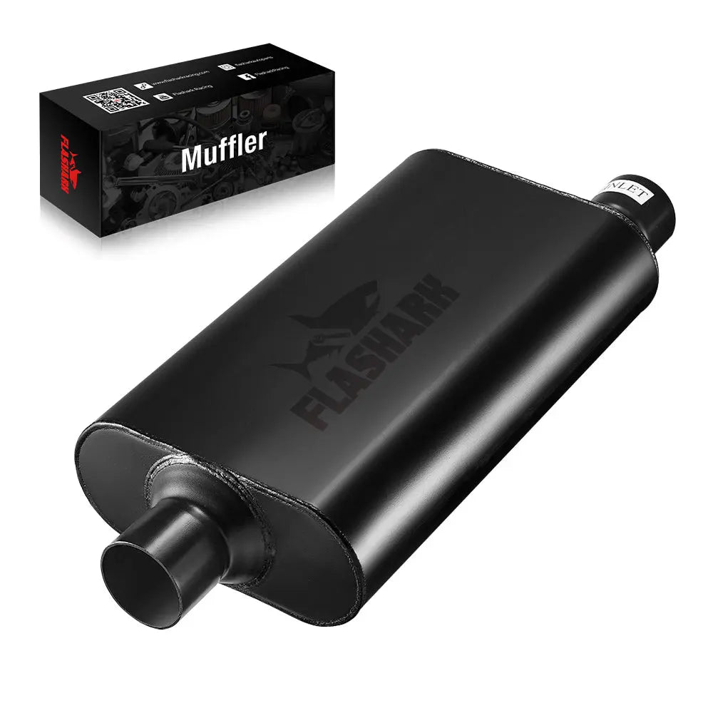 50 Series 2.5" 3.0" Offset In Center Out Exhaust Muffler