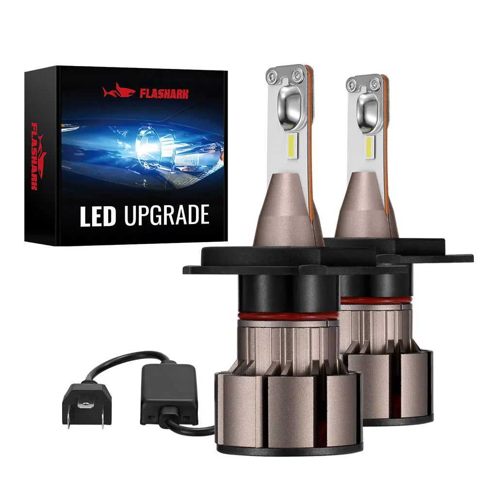 L2 H4/9003/HB2 100W 6000K 24000LM White IP68 LED Headlight Bulbs 2Pcs