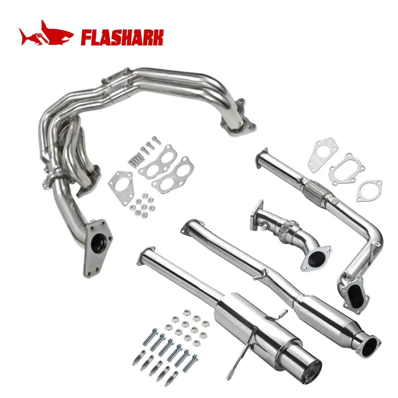 Exhaust Header Catback w Downpipe Up pipe All In One Kit for 2002 200