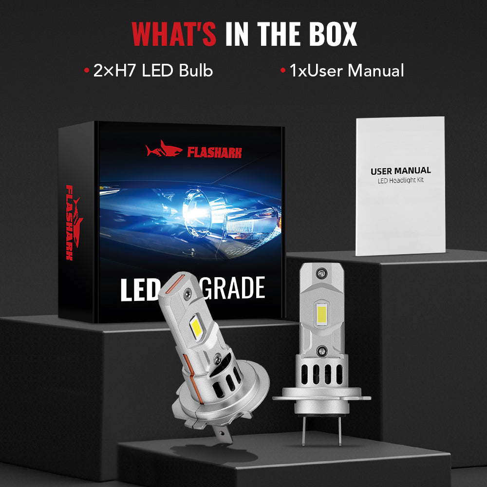 X3S H7 100W 6500K 24000LM White IP67 LED Headlight Bulbs 2Pcs