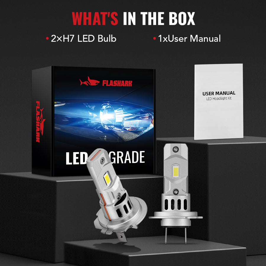 X3S H7 100W 6500K 24000LM White IP67 LED Headlight Bulbs 2Pcs